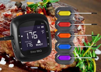 China Bluetooth BBQ Thermometer 100m Range 6 Probes Food Grade 304 Stainless Steel for sale