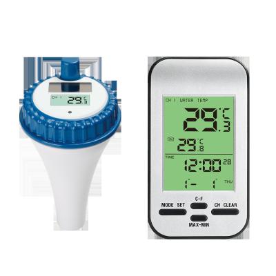 China Solar Powered Wireless Aquaculture Thermometer 100m Range Digital Water Temperature Monitor for sale