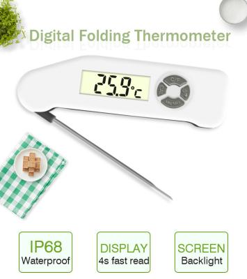 China IP68 Waterproof 4S Fast Read Digital Food Thermometer 304 Stainless Steel Probe -40 to 300°C for sale