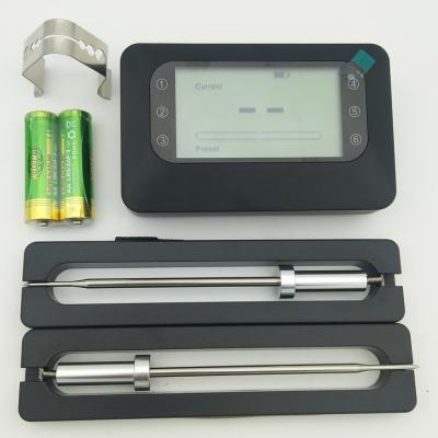China CE FDA 6 Channel Bluetooth Kitchen Thermometer with Large LCD Display 300ft Range for sale