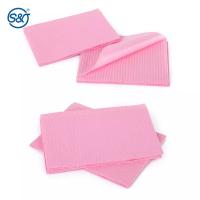China SJ medical dental bibs wholesale pink black disposable waterproof patient use dental bibs accept custom printed for sale