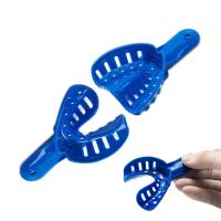China SJ Dental Impression Trays Multicolor Perforated Plastic Tray Upper Disposable Impression Trays Dental for Adults and Kids for sale