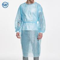 China SJ EN 13795 Disposable Isolation Gowns Pp + Pe Front Opening With Elastic Cuff for sale