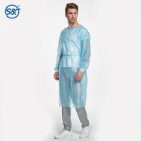 China SJ EN 13795 Disposable Isolation Gowns Pp + Pe Front Opening With Elastic Cuff for sale