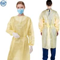 China Yellow Disposable Medical Clothing  Aami Level 2 Pp + Pe Material for sale