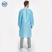 China Disposable Lab Coats Durable SMS Breathable Knee Length Unisex for sale