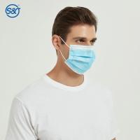 China Non Woven Disposable Face Masks Three Layers Breathable Facial Masks With Adjustable Earloop for sale