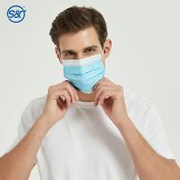 China Non Woven Disposable Face Masks Three Layers Breathable Facial Masks With Adjustable Earloop for sale