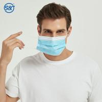 China Non Woven Disposable Face Masks Three Layers Breathable Facial Masks With Adjustable Earloop for sale