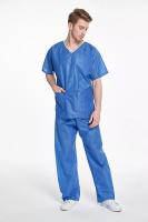 China Non Woven Disposable Medical Clothing Unisex Hospital Scrub Suit For Doctors And Nurses for sale
