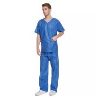 China Non Woven Disposable Medical Clothing Unisex Hospital Scrub Suit For Doctors And Nurses for sale