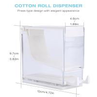 China Four Colors Cotton Roll Dispenser Divider Press Type Holder Cotton Swab Storage Box Acrylic Cotton Dispenser for sale