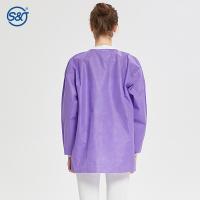 China S&J Disposable SMS Lab Coat Nonwoven Premium Quality Knitted Collar & Cuffs Dental Clinic Multi-Color Doctor Nurse Lab Jacket for sale