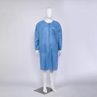 China Wholesale Custom Design Premium Medical Dental Non woven Unisex Reusable sms Long Sleeves Disposable Lab Coat with Elastic Cuff for sale