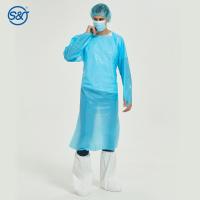 China S&J Disposable PP PE CPE LDPE Plastic Aprons Thumb Loops Protective Medical AAMI Level CPE Apron for sale