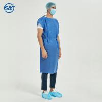 China SJ Patient Medical Gowns Disposable SMS 30gsm Non-woven Fabric Custom Hospital Patient Gown with Short Sleeves for sale