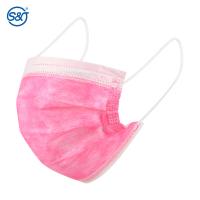 China Prompt Shipment Meltblown Cloth Disposable Masks Civilian/Medical 3Layer Protective Daily Different Color Disposable Face mask for sale