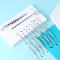 China SJ Dental Instruments Stainless Steel Teeth Cleaner Kit Dentist Scaler Hygiene Set 10pcs Oral Care Dental Hygiene Instruments for sale