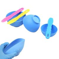 China SJ Dental Lab Rubber Mixing Bowls with Plastic Spatulas for Alginate Impression Plaster Materials for sale