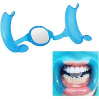 China SJ Dental Care Products M Type Mouth Opener Cheek Retractor Dental Tools Dentist Material Cheek Retractor with Dentistry Mirror for sale