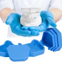 China SJ Dental Autoclave Silicone Impression Tray Base Dental Consumable Plaster Mold Base Former Color Blue for sale