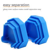 China SJ Dental Autoclave Silicone Impression Tray Base Dental Consumable Plaster Mold Base Former Color Blue for sale