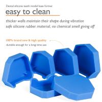 China SJ Dental Autoclave Silicone Impression Tray Base Dental Consumable Plaster Mold Base Former Color Blue for sale