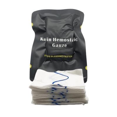 China SJ Kaolin Clay High Performance Stop Bleeding Gauze First Aid Wound Dressing Hemostatic Gauze for sale