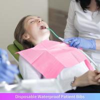 China SJ Dental Bib Disposable Pink Towel Waterproof Patient Bibs 3 Ply Tattoo Paper Napkins for Dental Clinic Tattoo Feeding for sale
