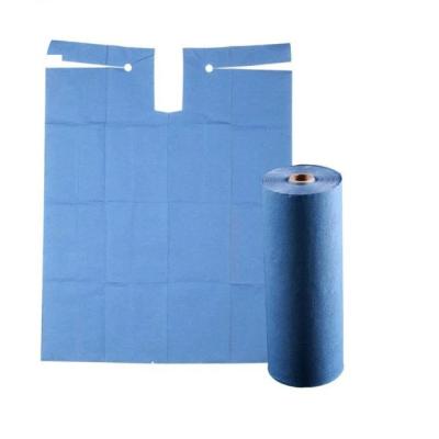 China SJ Medical Custom Logo Printed Colorful Dental Bibs 3 ply Disposable Dental Bib Roll Paper for sale