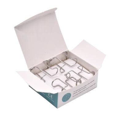 China SJ Best Quality Disposable Stainless Steel Dental Cotton Roll Holder Clip 4pcs/box OEM Wholesale for sale