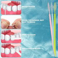China SJ Brushpicks Plastic Interdental Toothpicks Soft Bristle Dental Floss Picks Double Head with Mirror for sale