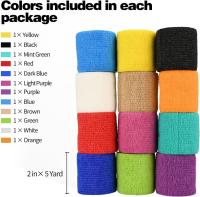 China SJ Elastic Adhesive Bandages Breathable Waterproof Athletic Self-Adhesive Colored Elastic Crepe Bandage for sale