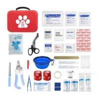 China SJ Whosale Custom Emergency Medical Pet First Aid Kit Home Travel Arca Veternary Animal Cat Dog First Aid Kit for sale