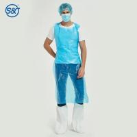 China SJ Disposable Medical Use PE Apron Kitchen Use Colorful Waterproof Disposable Plastic Apron Without Sleeves for sale