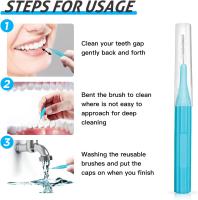 China SJ Braces Brush Cleaner Interdental Brush Toothpick Dental Tooth Flossing Head Oral Dental Hygiene Flosser for sale