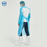 China SJ Manufactures Disposable Visiting CPE Gown Waterproof Surgical Single Use Medical Non-woven Aprons for sale
