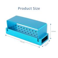 China SJ 30 Holes Dental Disinfection Burs Holder Station Bur Block Organizer with Cover Autoclavable Opening Box Case for sale