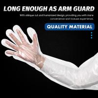 China SJ Veterinary Insemination Rectal Long Gloves Disposable Plastic Full Arm Palpation Gloves for Field Dressing for sale