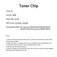 China CE255A CE255X Compatible Toner Chip For LaserJet P3015 P3010 M525 Cartridge for sale