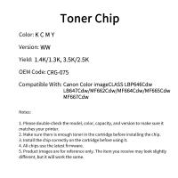 China CRG-075 CRG-075 Toner Cartridge Chip For Canon Color imageCLASS LBP646Cdw LB647Cdw for sale