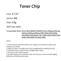 China Compatible Ricoh 34IUT Toner Chip For Ricoh MPC2003SP 2503SP 2011 for sale