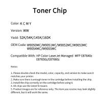 China W9050MC W9051MC W9052MC W9053MC Toner Chip For Managed  MFP E87640z E87650z E87660z for sale