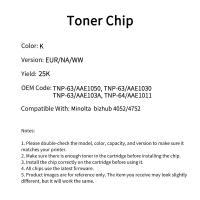 China Minolta TNP-63 Toner Chip For bizhub 4052 4752 TNP63 TNP64 for sale