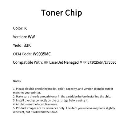 China Compatible W9035MC Chip For HP LaserJet Managed MFP E73025dn E73030 for sale