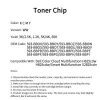 China Compatible 593 BBOX Toner Chip For Del Color Cloud Multifunction H625cdw H825cdw for sale