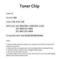 China Compatible 331 9803 Toner Chip For Del B2360 B3460 B3465 MFP for sale