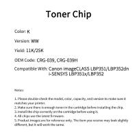 China Compatible CRG 039 Toner Chip For Canon imageCLASS LBP351 LBP352dn for sale