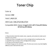 China Compatible CRG 072H Toner Chip For Canon  imageCLASS LBP172dw MF284dw for sale