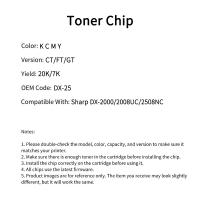 China Compatible DX 25CT Toner Chip For Sharp DX 2000 2008UC 2508NC for sale